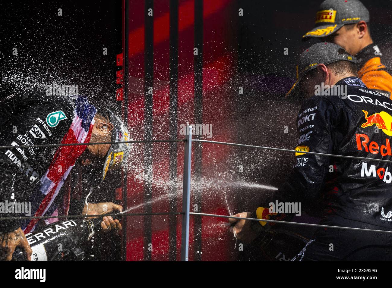 Podium of the Race on day 4, Sunday july 7, 2024 of the formula 1 qatar ...