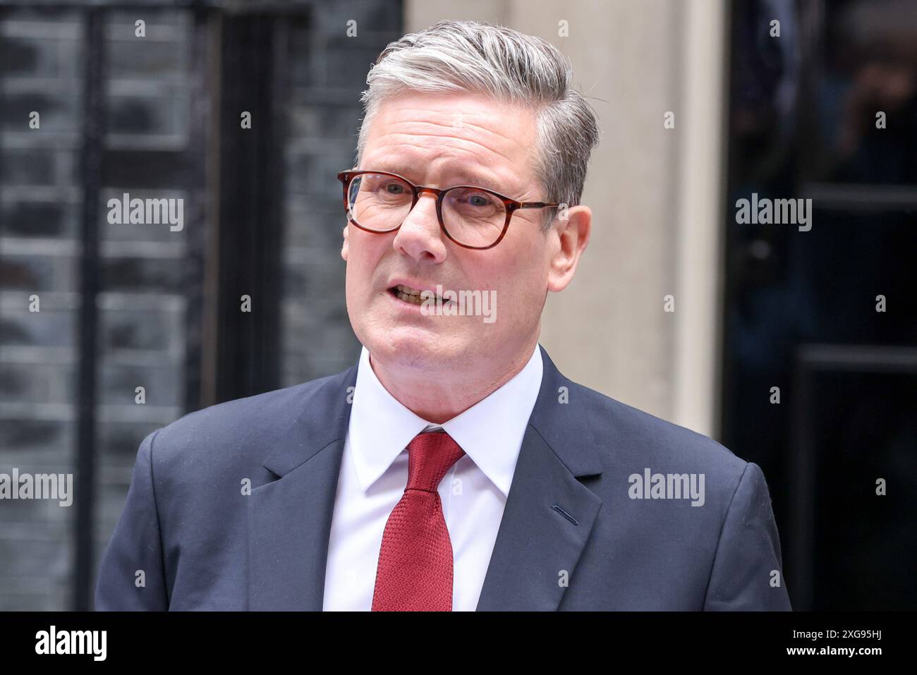 Incoming Prime Minister Sir Keir Starmer delivers a speech on Downing ...