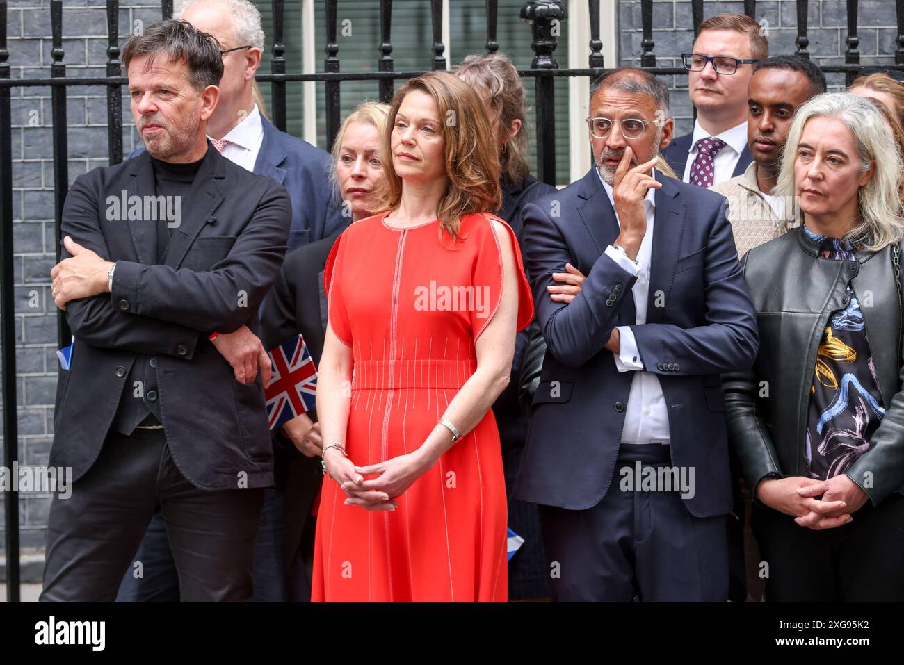 Victoria Starmer (in red dress), the wife of the incoming Prime ...