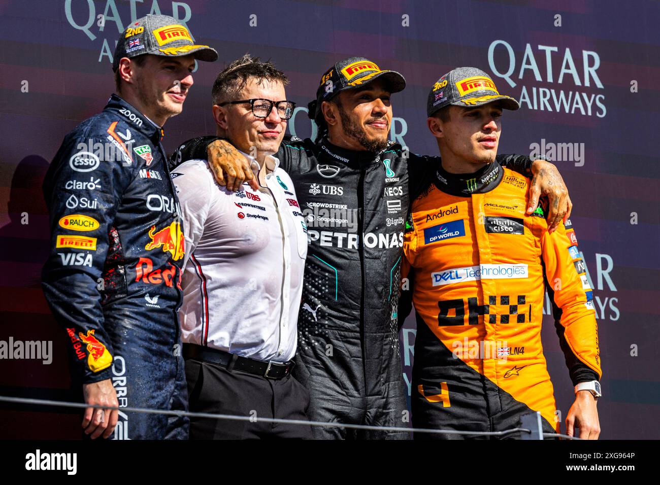 Silverstone, UK. 07th July, 2024. Podium of the Race on day 4, Sunday ...