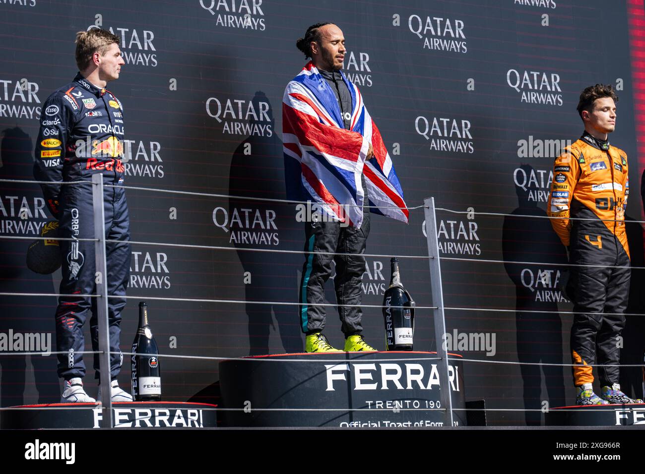 Podium of the Race on day 4, Sunday july 7, 2024 of the formula 1 qatar ...