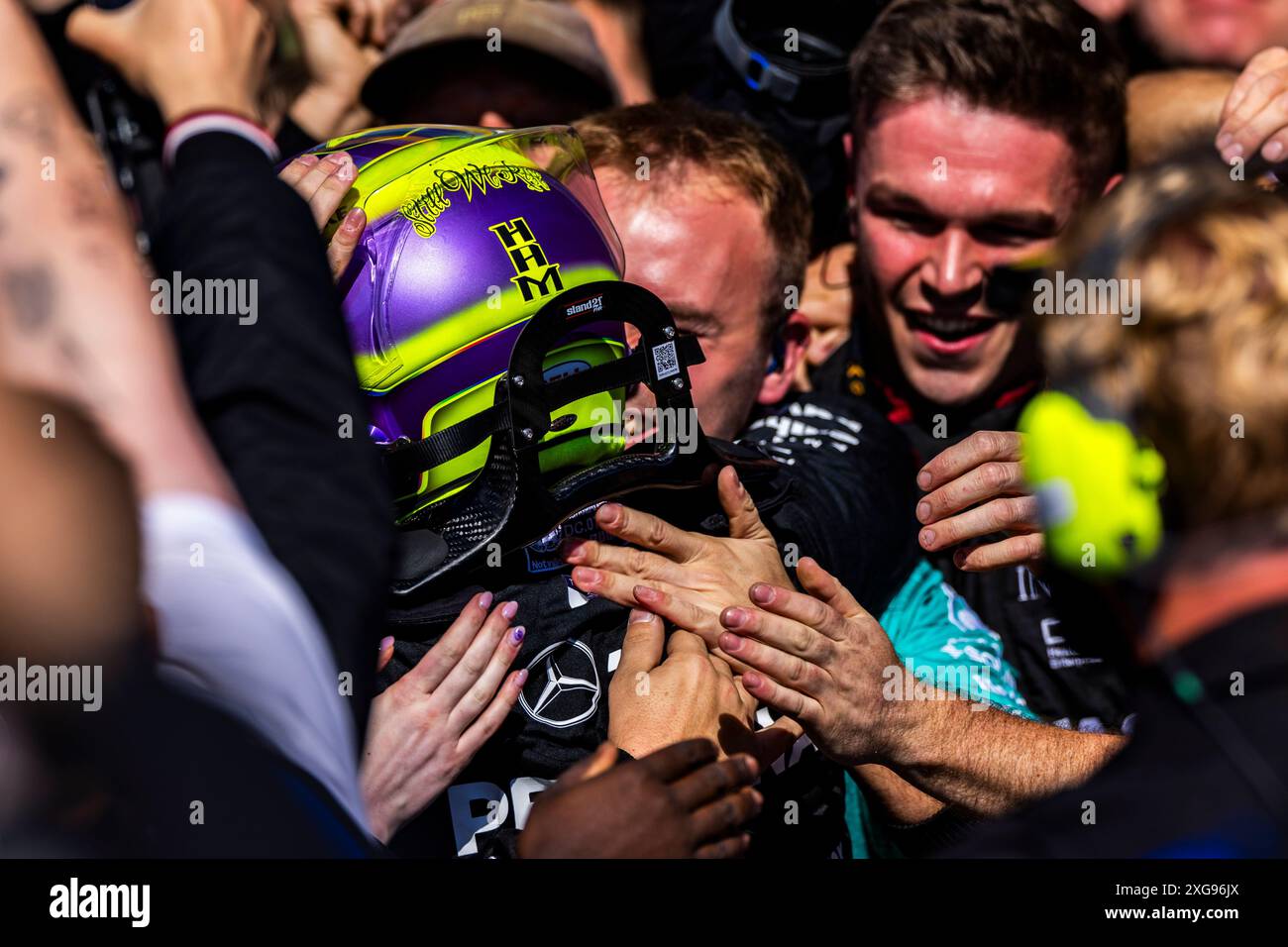 Silverstone, UK. 07th July, 2024. Lewis Hamilton (GBR) - Mercedes-AMG ...