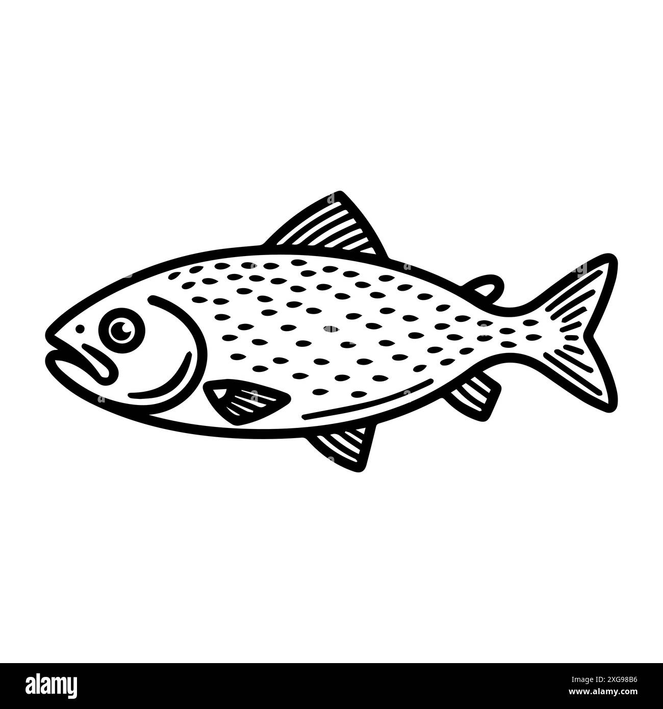 salmon icon or modern line symbol. Vector line art and icon design with ...