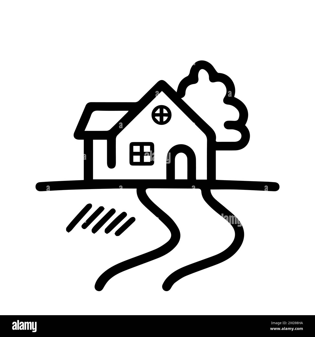 driveway icon or modern line symbol. Vector line art and icon design ...