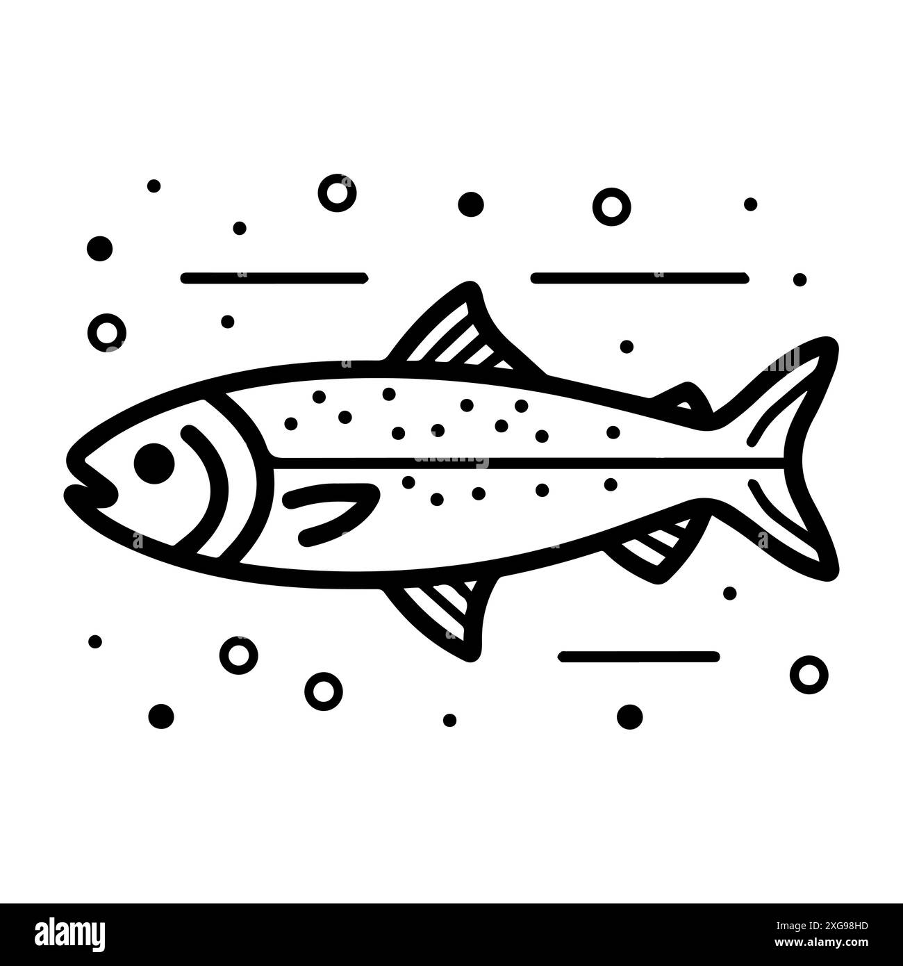 Trout fillet black background Black and White Stock Photos & Images - Alamy