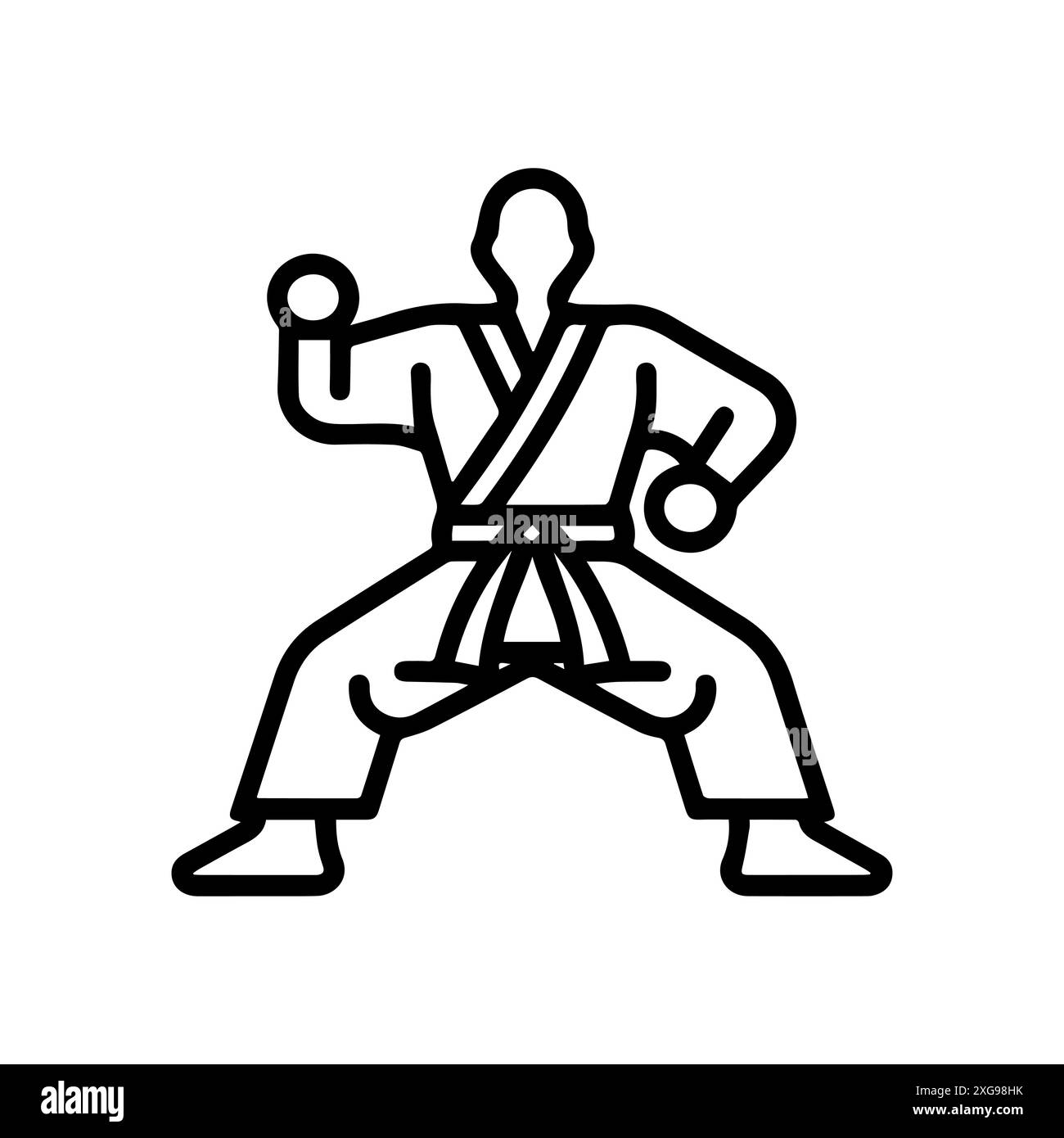 Karate icon or modern line symbol. Vector line art and icon design with ...