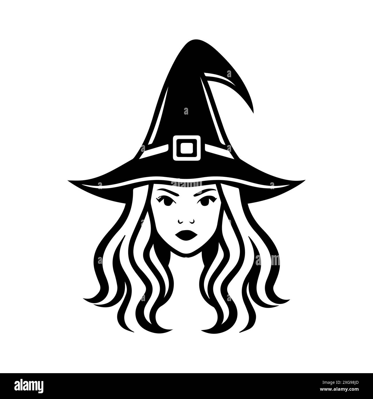 witch icon or modern line symbol. Vector line art and icon design with ...
