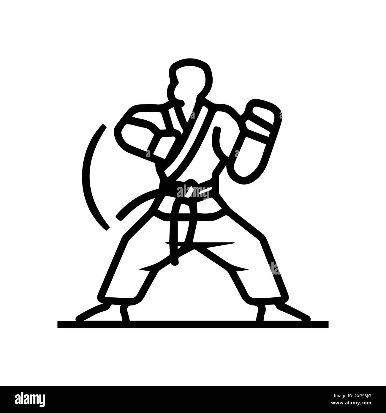 Karate icon or modern line symbol. Vector line art and icon design with ...