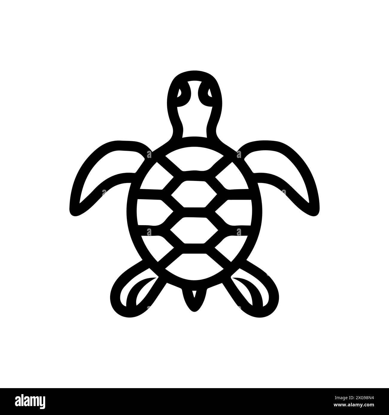 Turtle icon or modern line symbol. Vector line art and icon design with bold outline. Black and ...