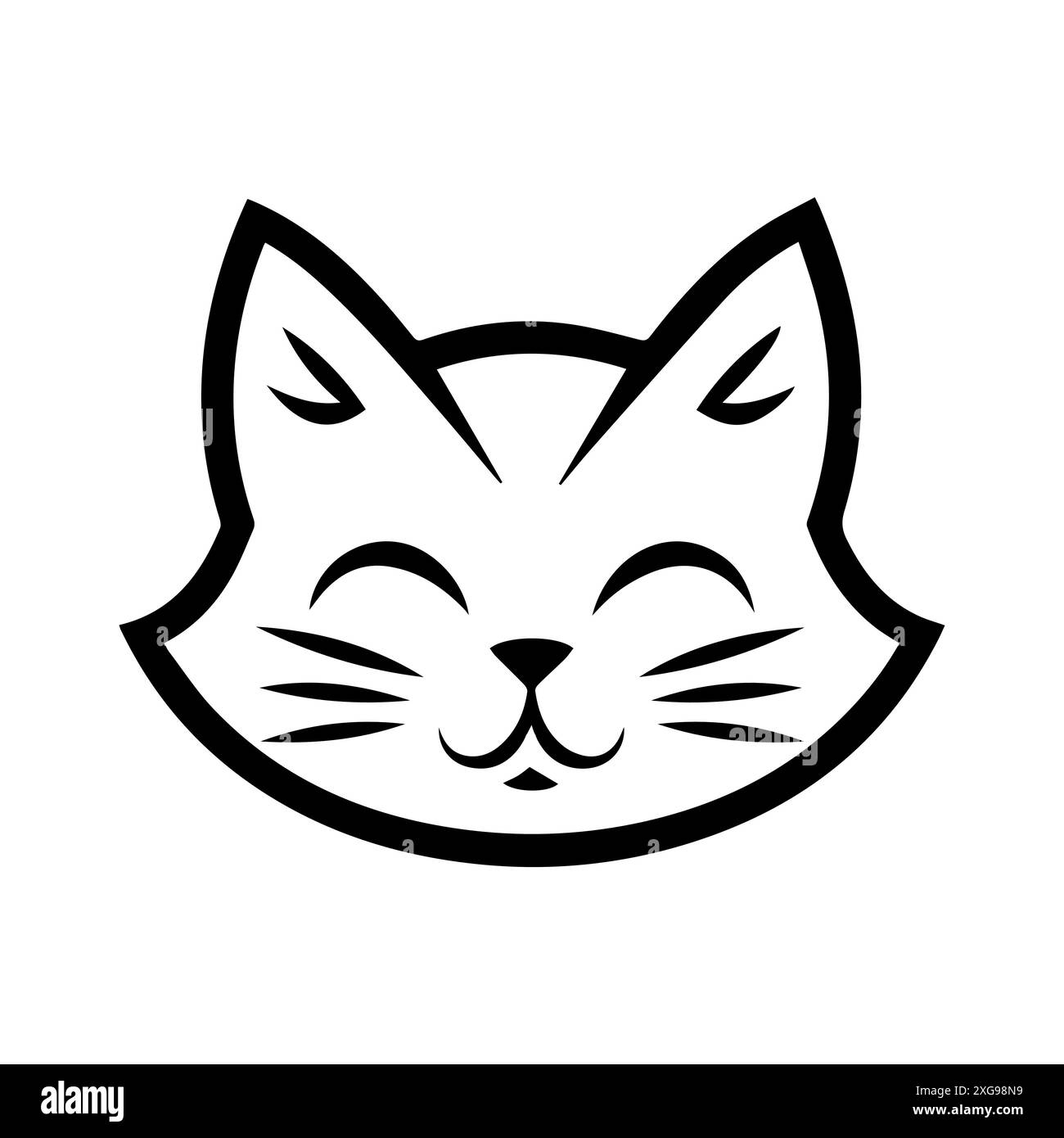 Cat icon or modern line symbol. Vector line art and icon design with ...