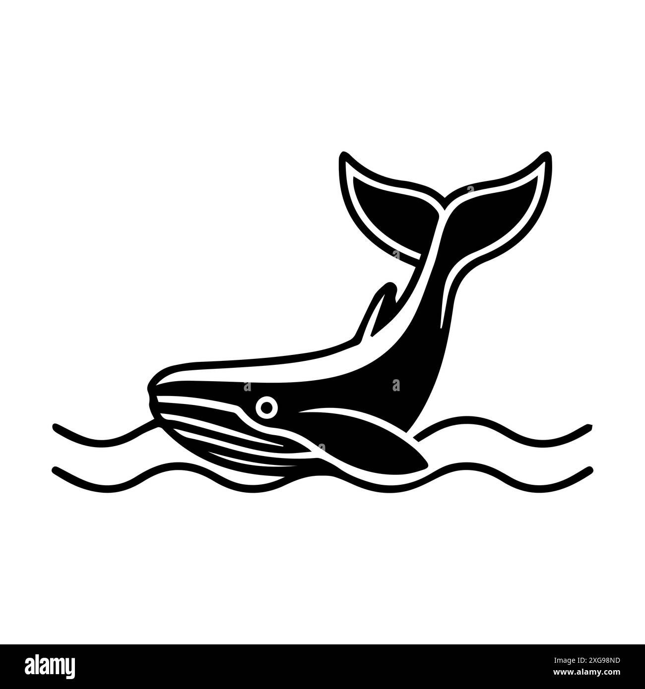 Whale icon or modern line symbol. Vector line art and icon design with ...