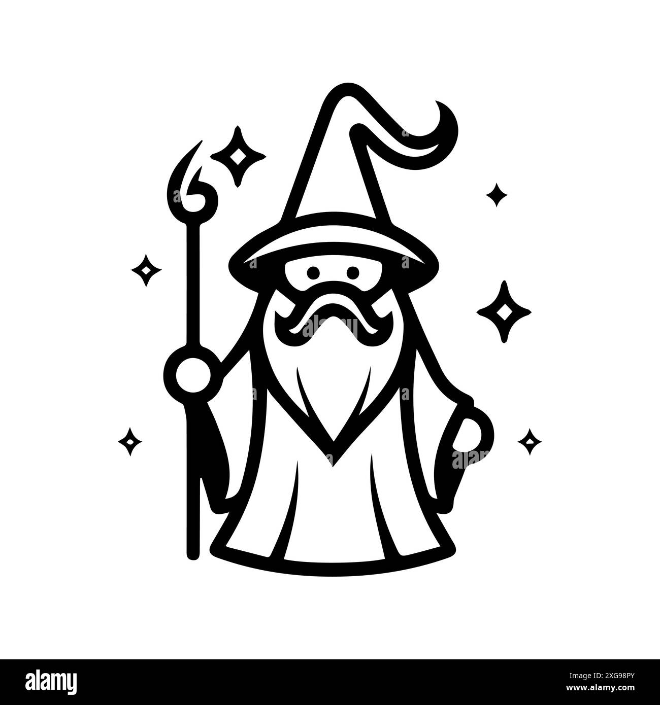 wizard icon or modern line symbol. Vector line art and icon design with ...