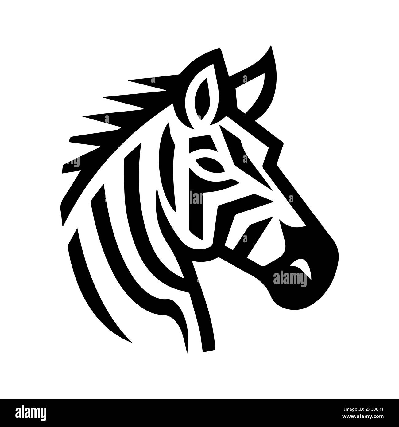 Zebra icon or modern line symbol. Vector line art and icon design with ...