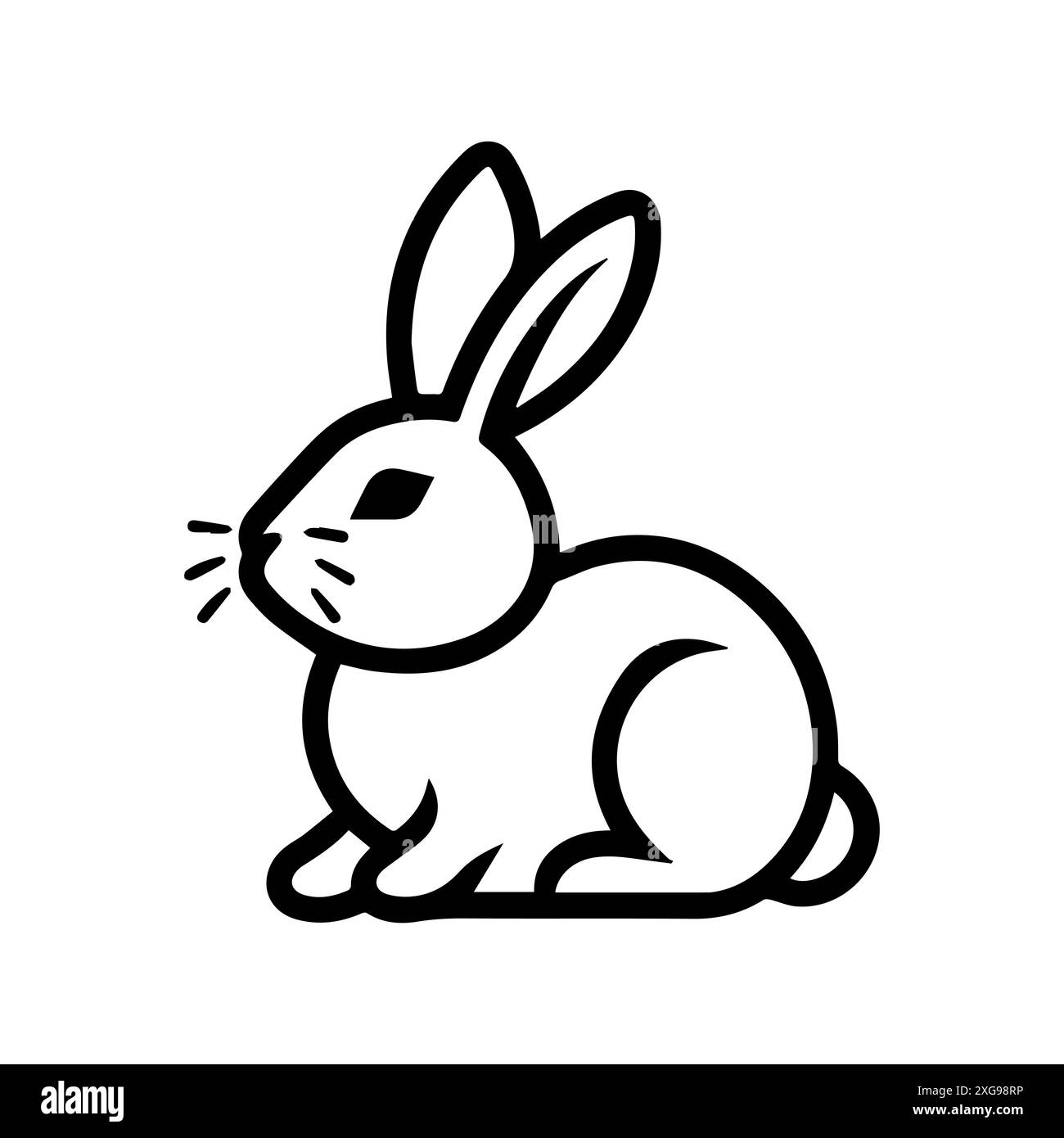 Rabbit icon or modern line symbol. Vector line art and icon design with ...