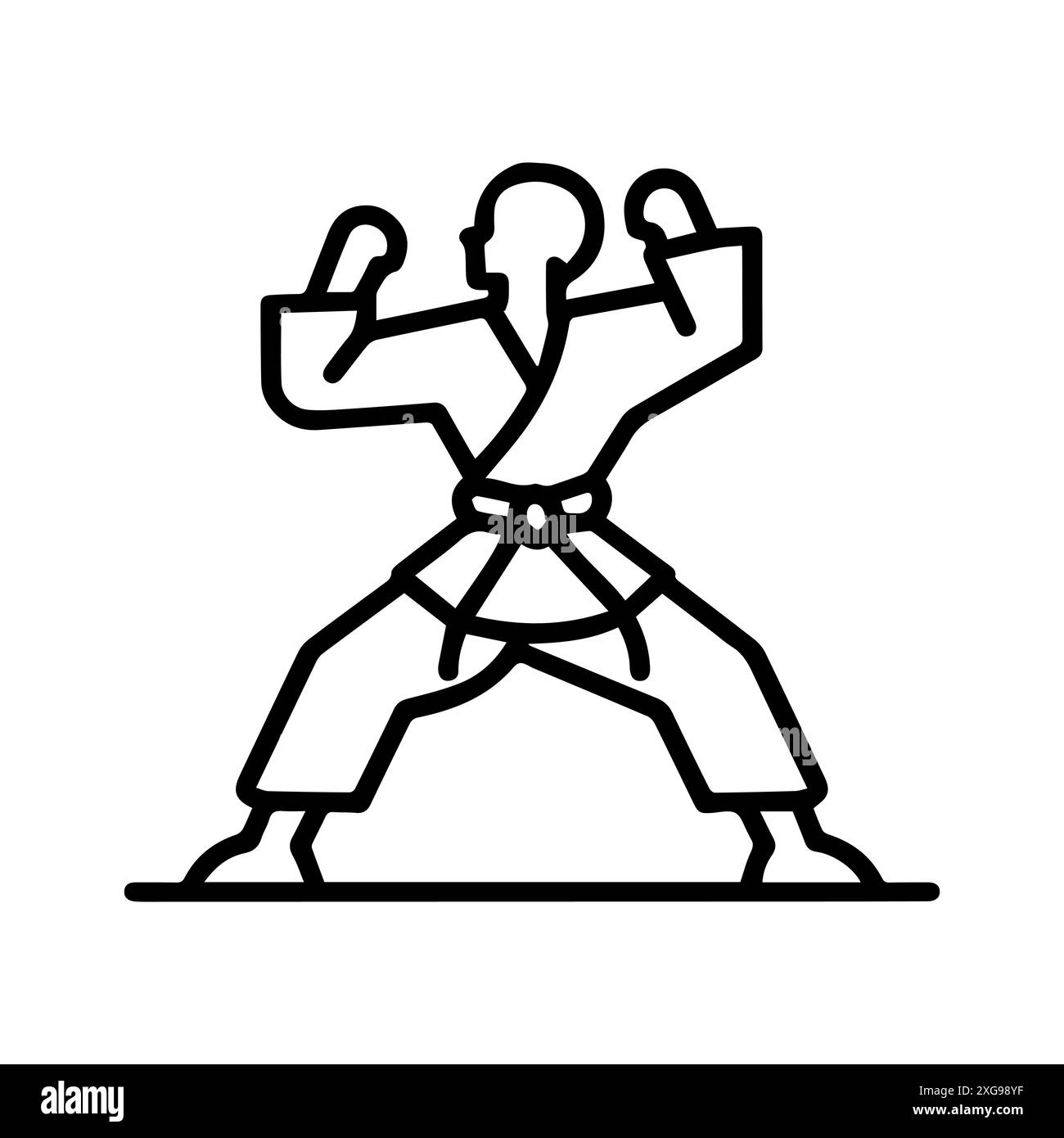 Karate icon or modern line symbol. Vector line art and icon design with ...