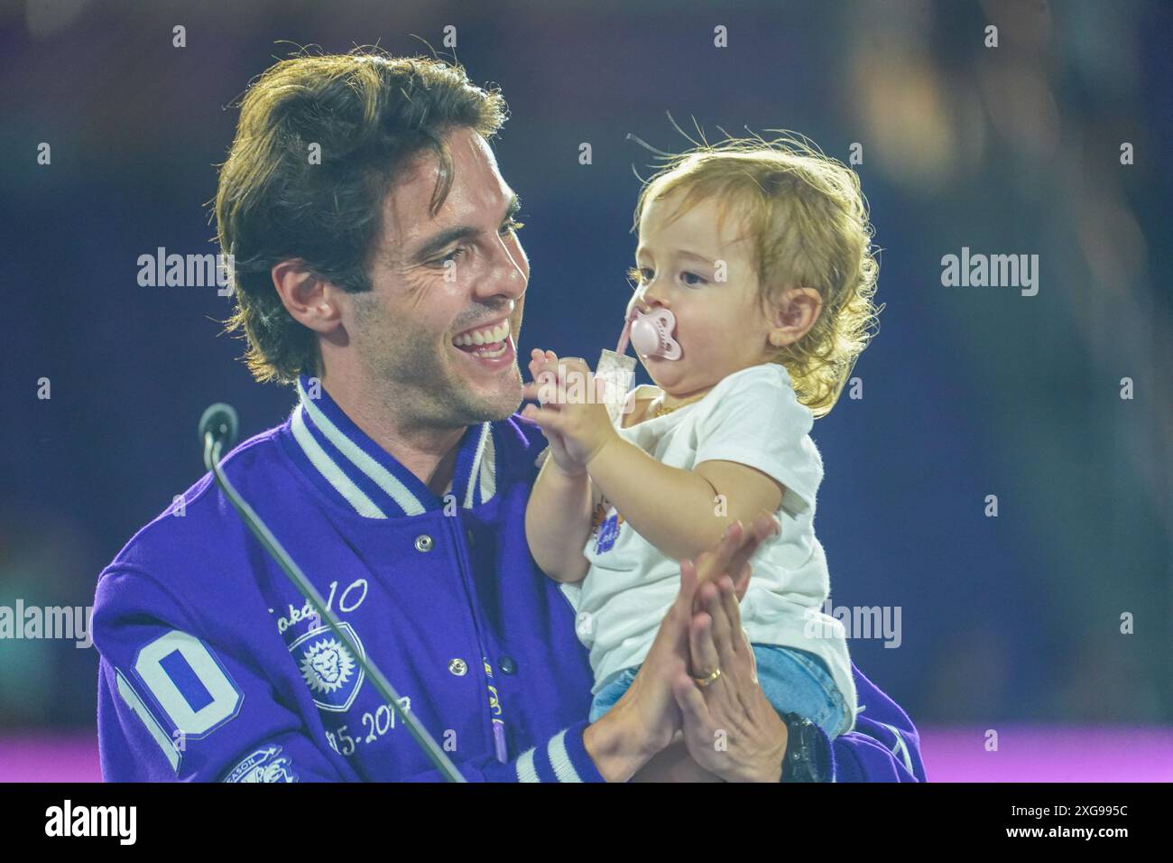 Orlando, Florida, USA, July 6, 2024, Ricardo Kaka with his baby girl ...