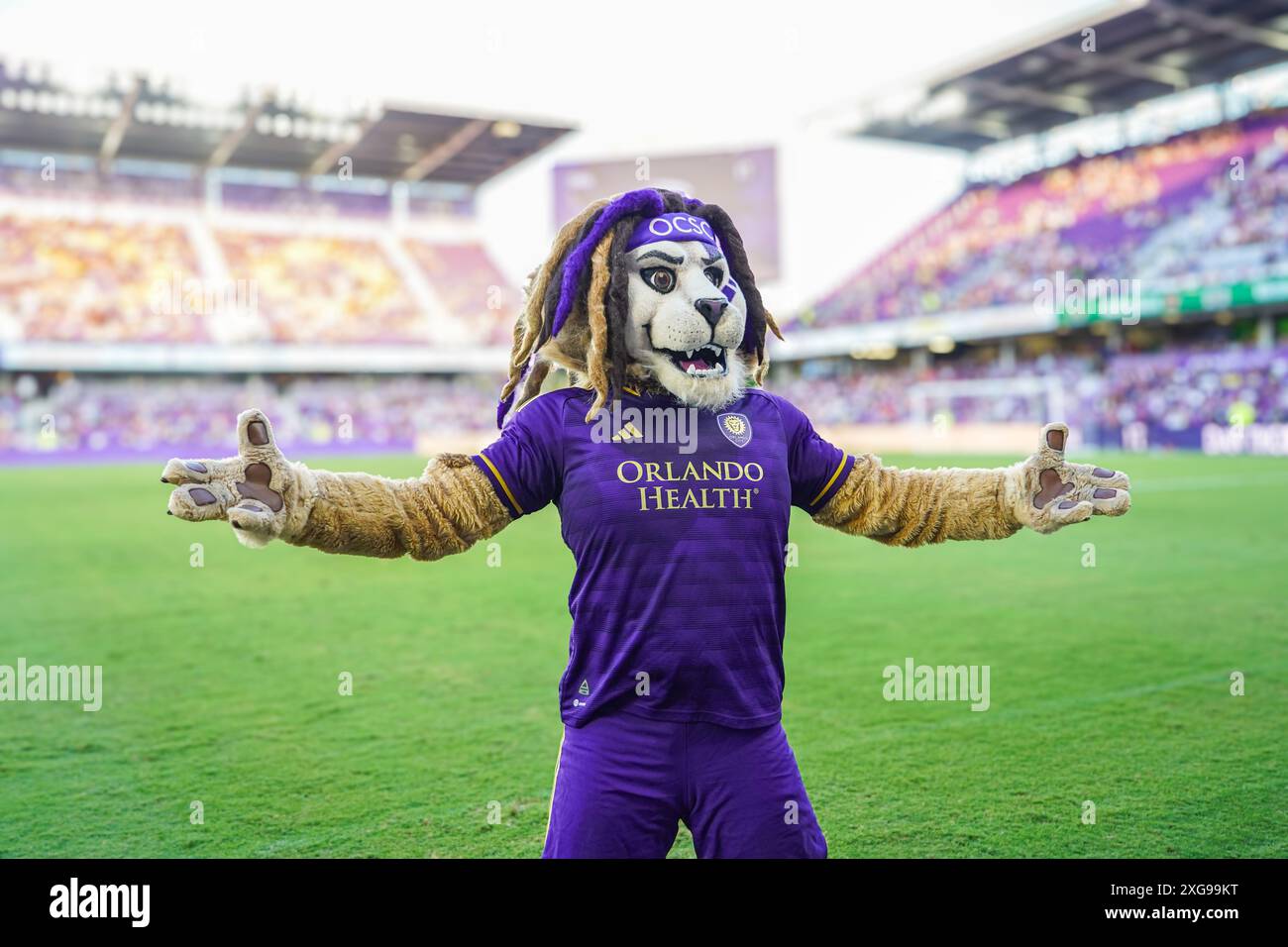 Orlando, Florida, USA, July 6, 2024, Orlando City SC mascot Kingston at ...