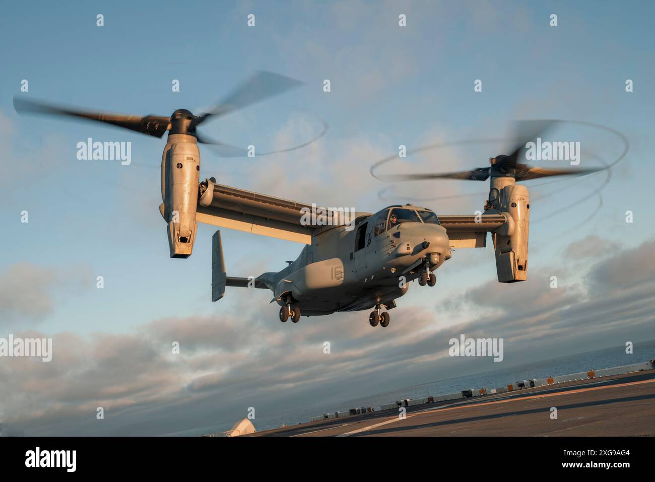 A U.S. Marine Corps MV-22B Osprey attached to Marine Medium Tiltrotor ...