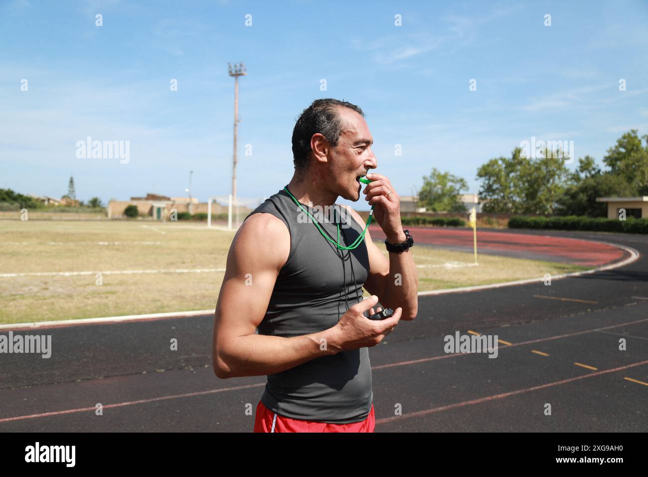 Coach Explanation For The Race Tactic Stock Photo - Alamy