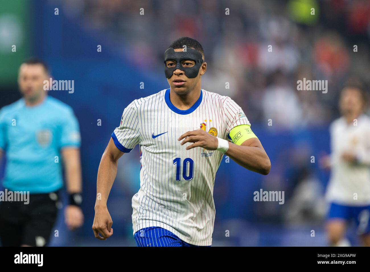 Hamburg, Germany. 05th, July 2024. Kylian Mbappe (10) of France seen ...