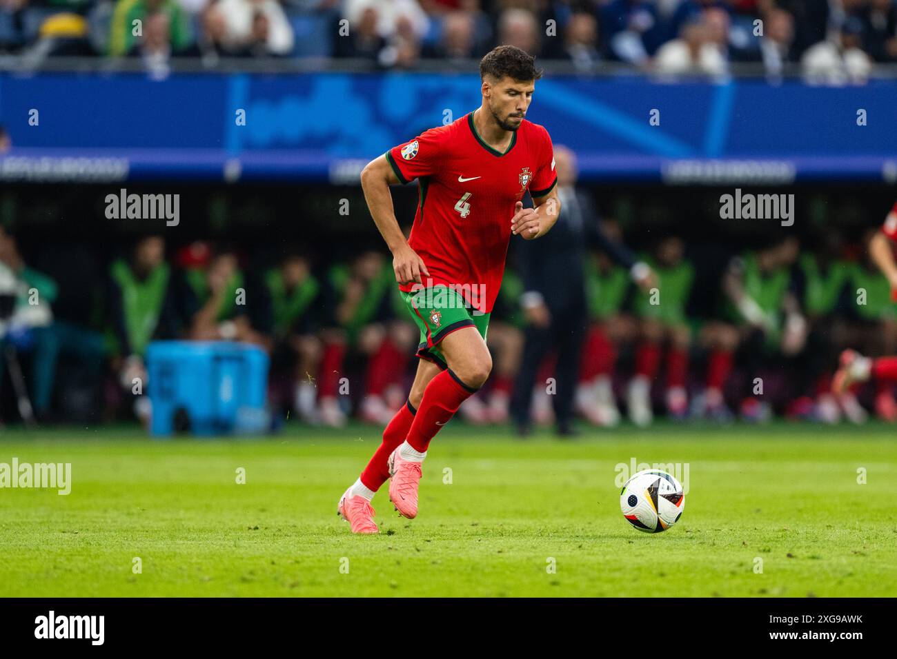 Hamburg, Germany. 05th, July 2024. Ruben Dias (4) of Portugal seen ...