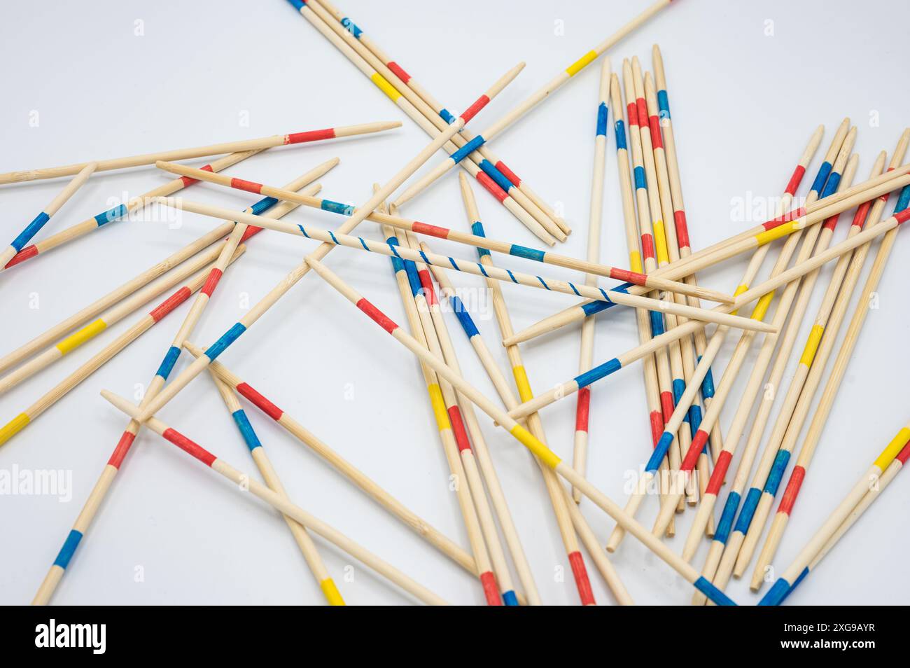 Detail of the wooden sticks of the classic mikado board game Stock ...