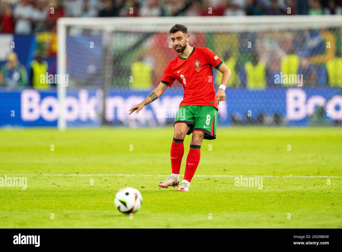 Hamburg, Germany. 05th, July 2024. Bruno Fernandes (8) of Portugal seen ...