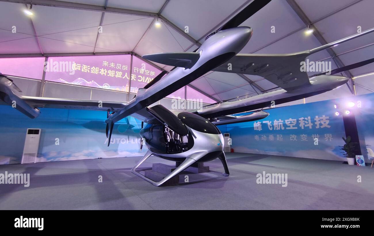 SHANGHAI, CHINA - JULY 7, 2024 - eVTOL, a low-altitude electric vertical take-off and landing ...