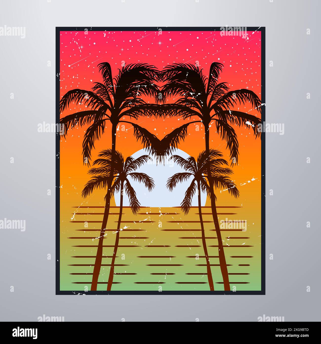 Summer Time On The Beach Poster Artwork Stock Vector Image & Art - Alamy