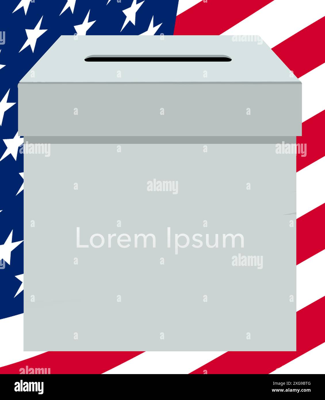 An election ballot box is seen with a large area for text, headline ...