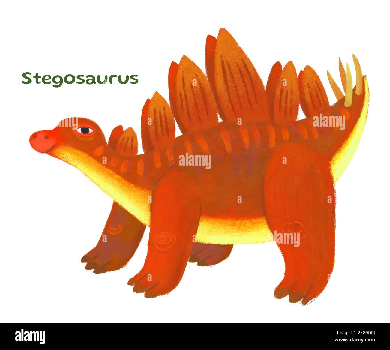 cartoon happy and funny colorful prehistoric dinosaur dino stegosaurus ...