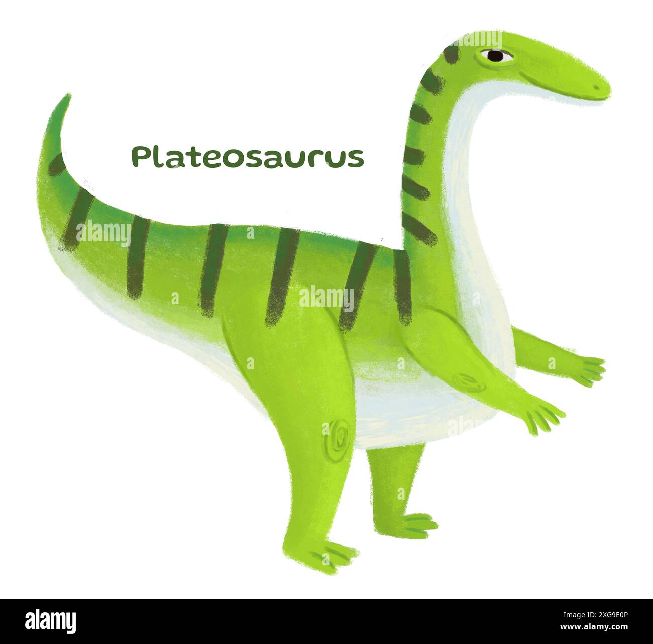 cartoon happy and funny colorful prehistoric dinosaur dino plateosaurus ...