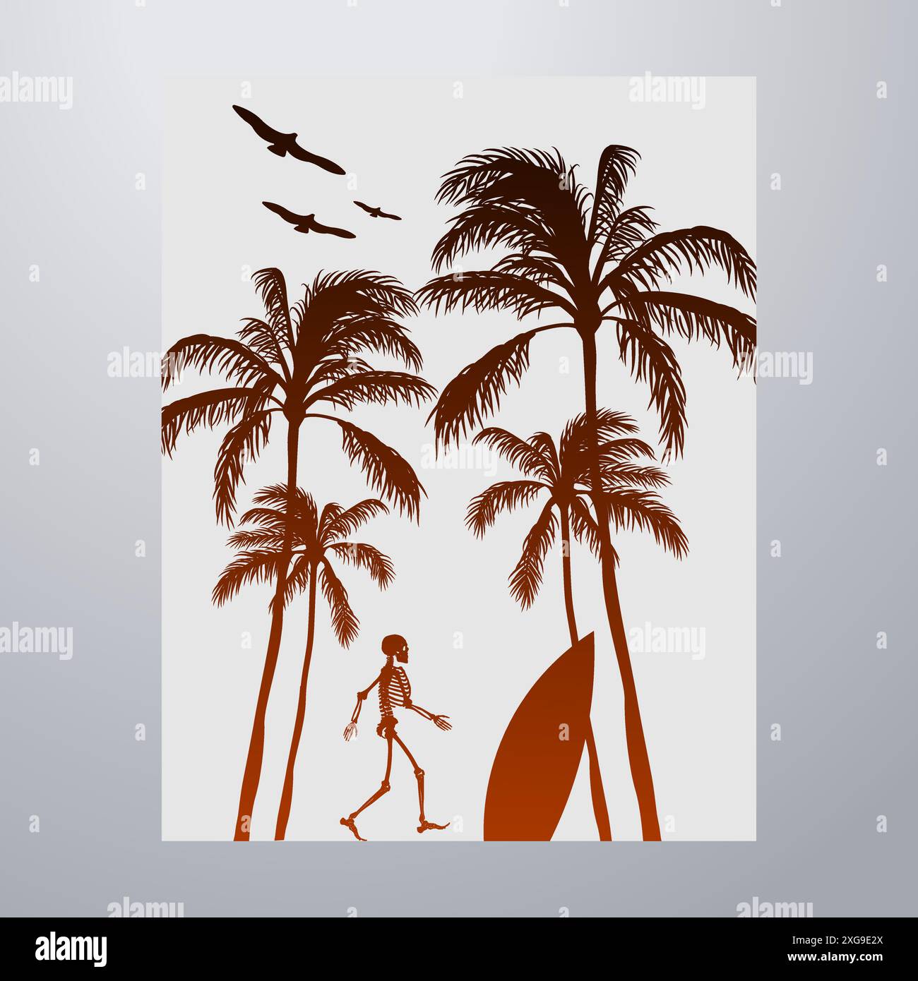 Summer Time On The Beach Poster Artwork Stock Vector Image & Art - Alamy