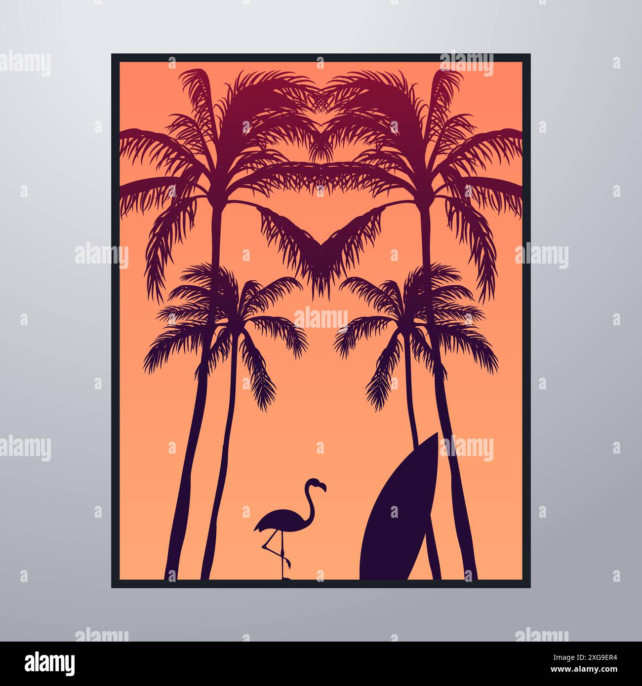 Summer Time On The Beach Poster Artwork Stock Vector Image & Art - Alamy
