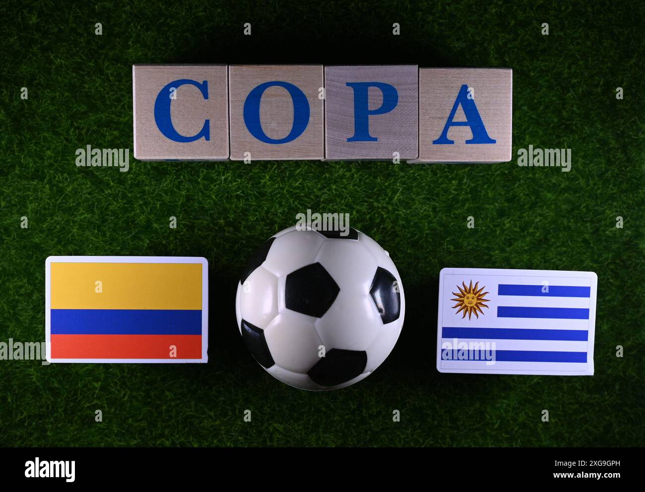 July 7, 2024, United States. Flags of the national teams participating ...