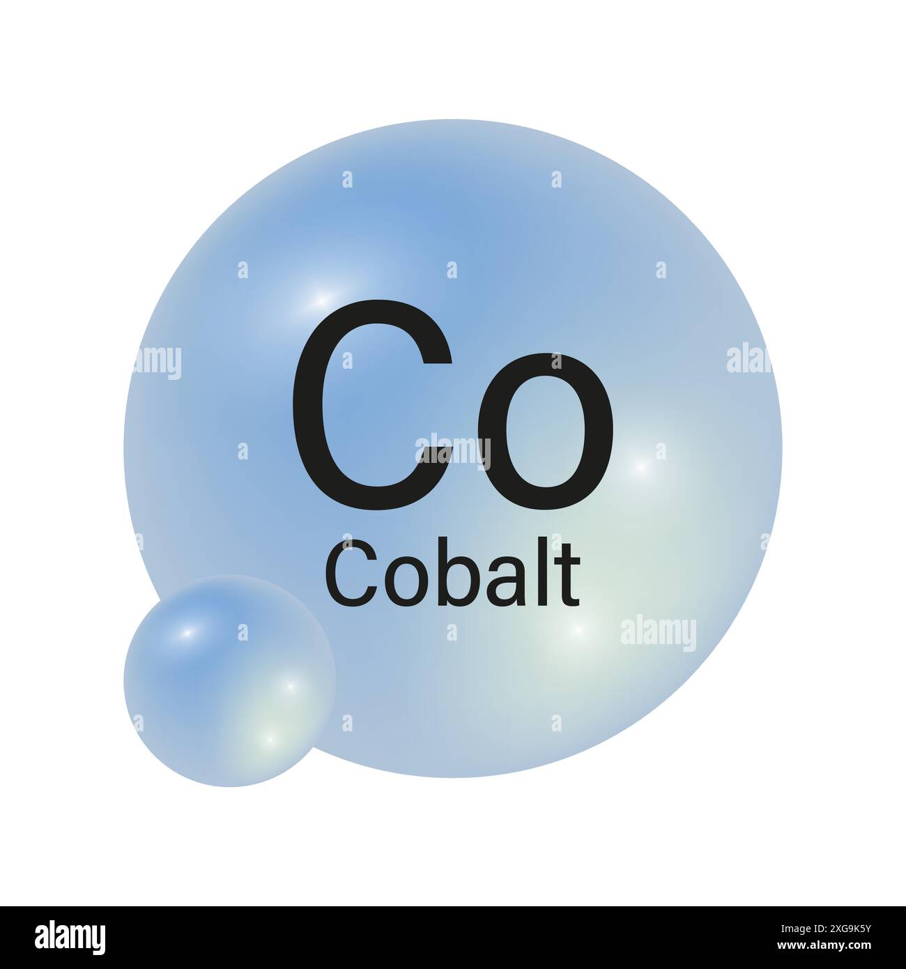 Cobalt element symbol. Blue gradient sphere. Chemical icon vector ...