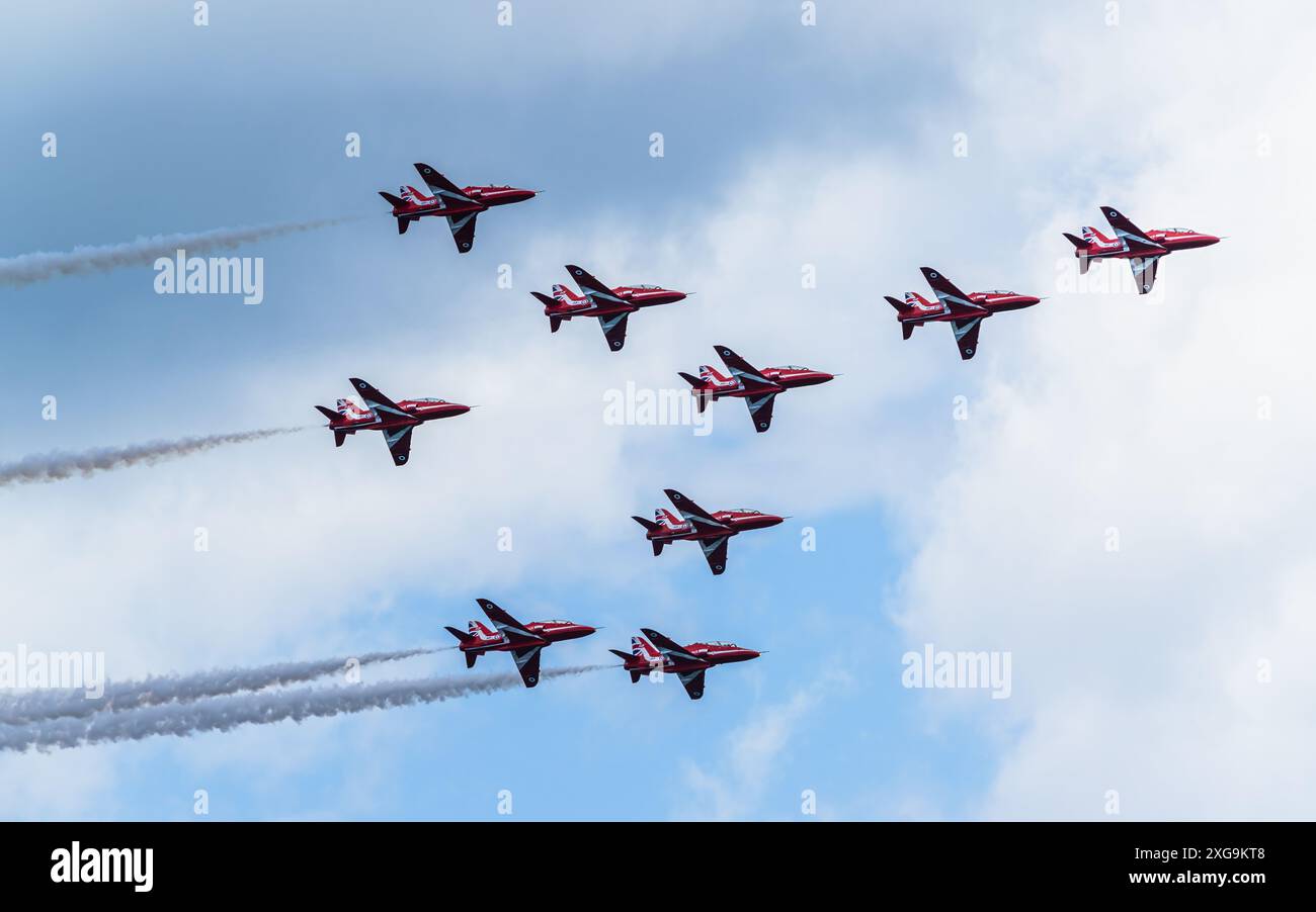 Red Arrows, Royal Air Force Aerobatic Team, Airshow 2024, Teignmouth ...