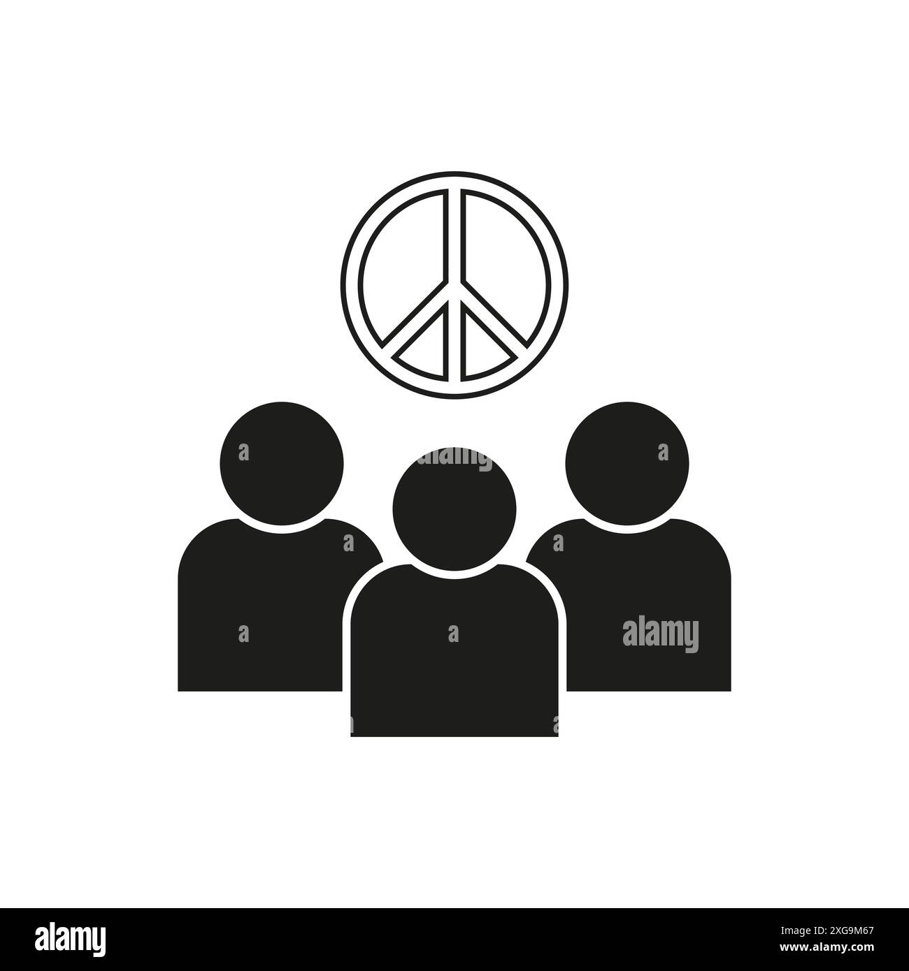 Peace group icon. Three people. Peace symbol. Vector illustration Stock ...