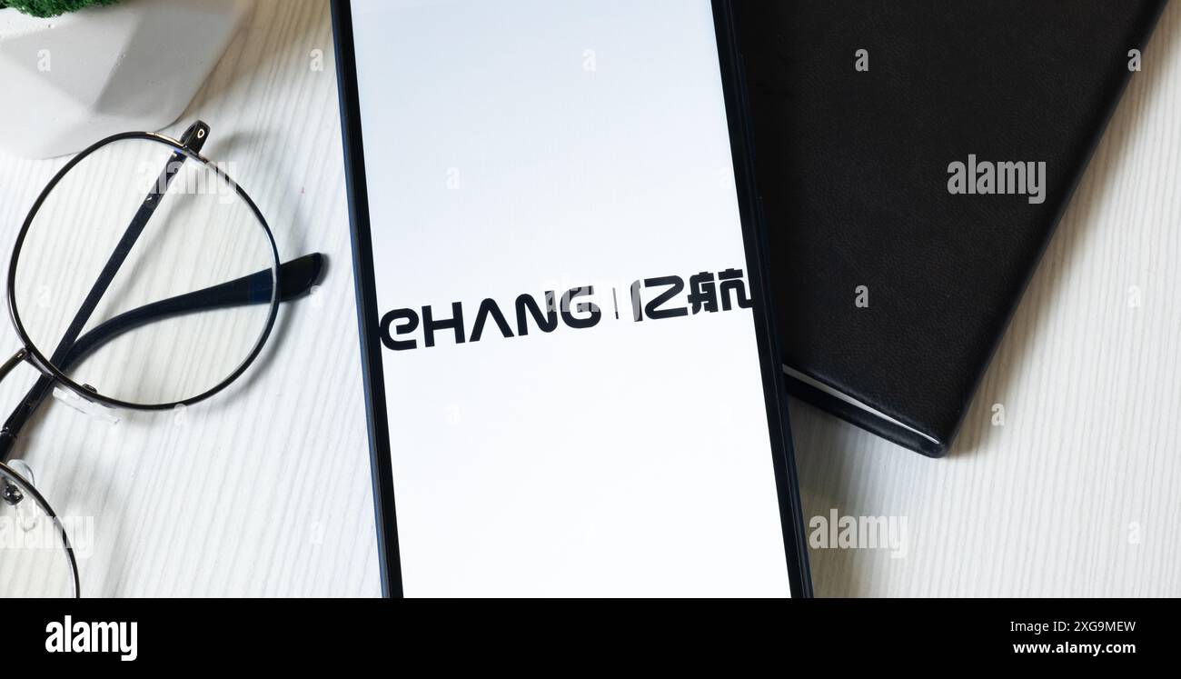 New York, USA - 1 June 2024: EHang Holdings Logo on Phone Screen ...