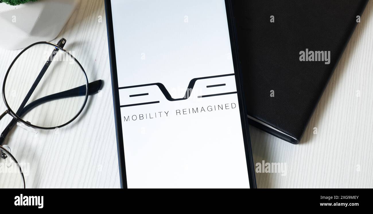 New York, USA - 1 June 2024: Eve Air Mobility Logo on Phone Screen ...