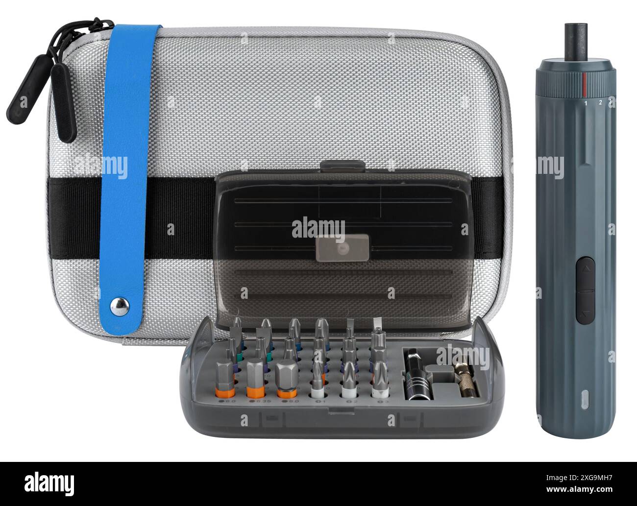 Tool set, Cordless electric screwdriver and bit set, in one case, on ...