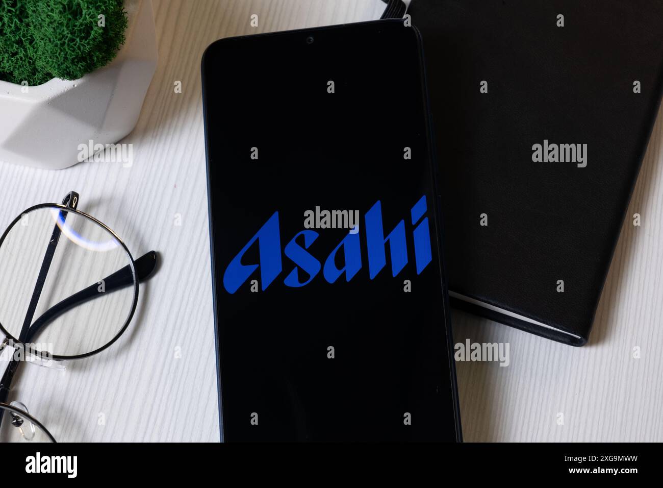 New York, USA - 1 June 2024: Asahi Group Holdings Logo on Phone Screen ...