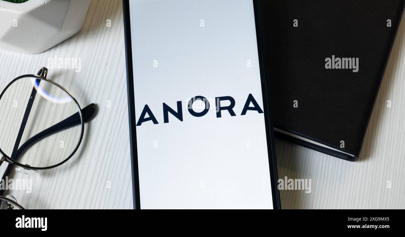 New York, USA - 1 June 2024: Anora Group Logo on Phone Screen, Company ...