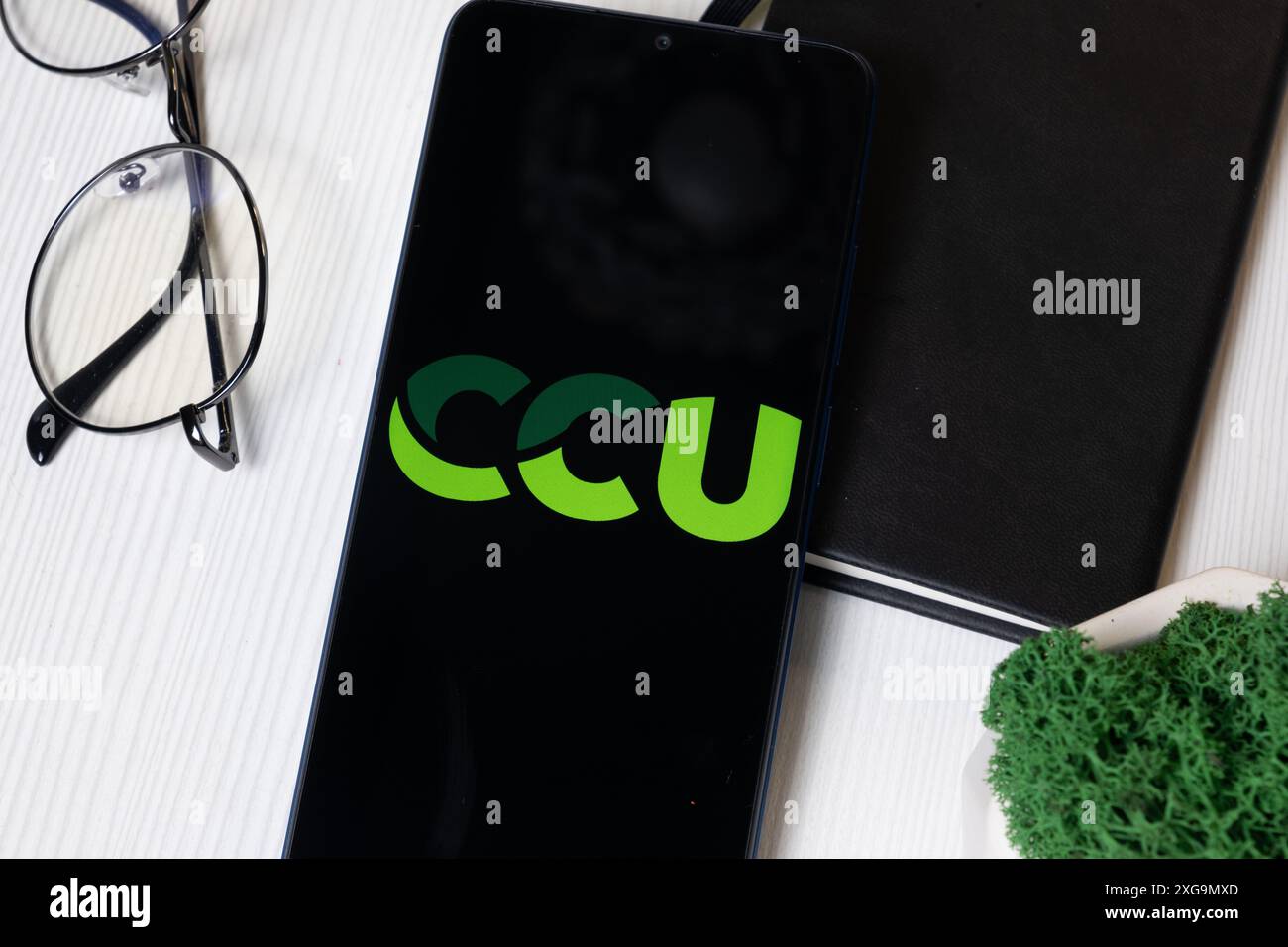 New York, USA - 1 June 2024: Compania Cervecerias Unidas Logo on Phone ...