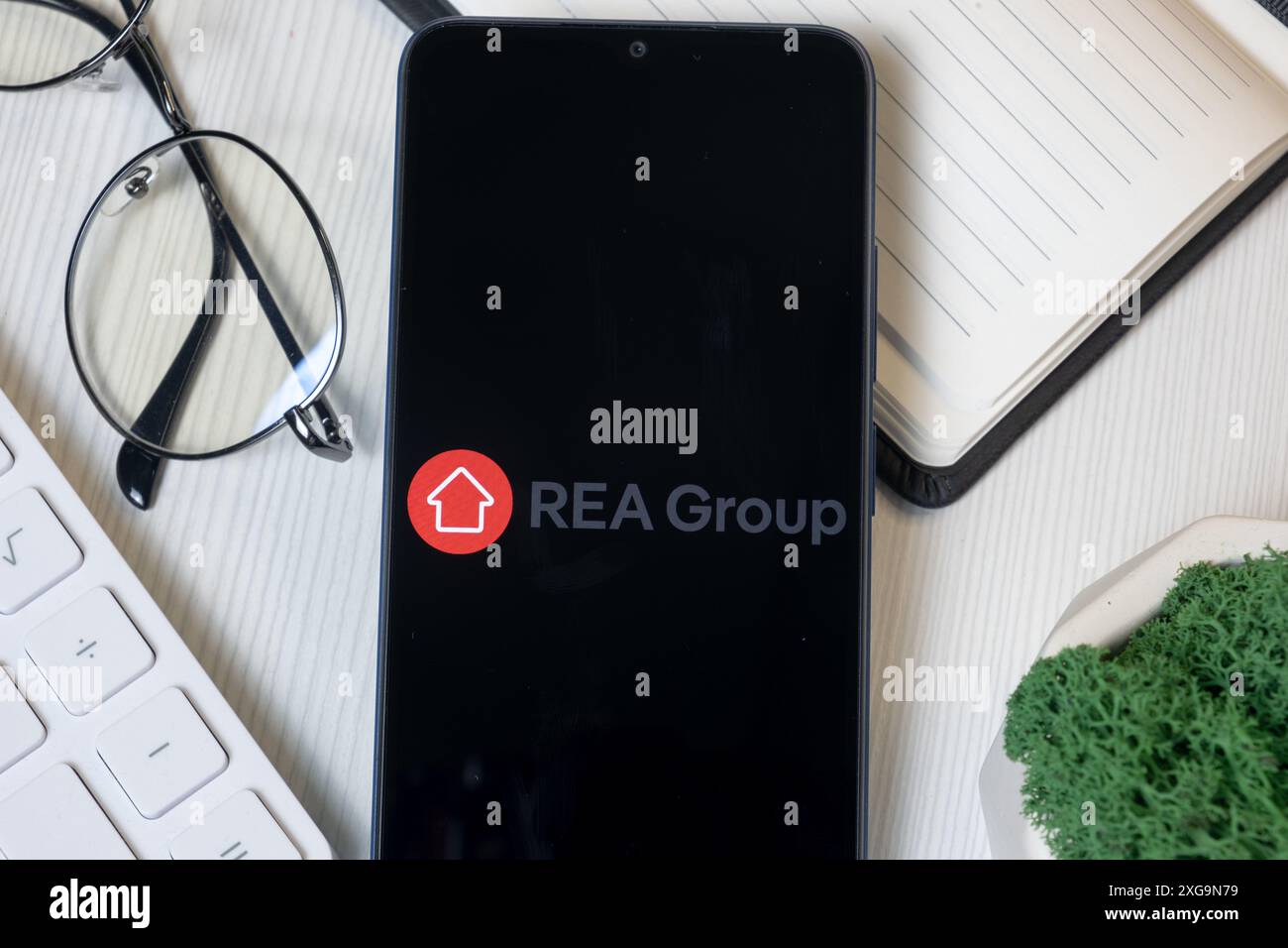 New York, USA - 1 June 2024: REA Group Logo on Phone Screen, Company Icon Stock Photo - Alamy