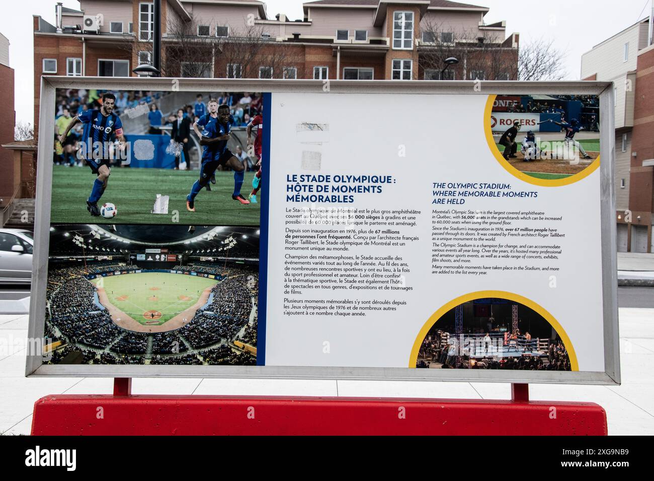 Olympic Stadium memorable moments sign in Montreal, Quebec, Canada ...