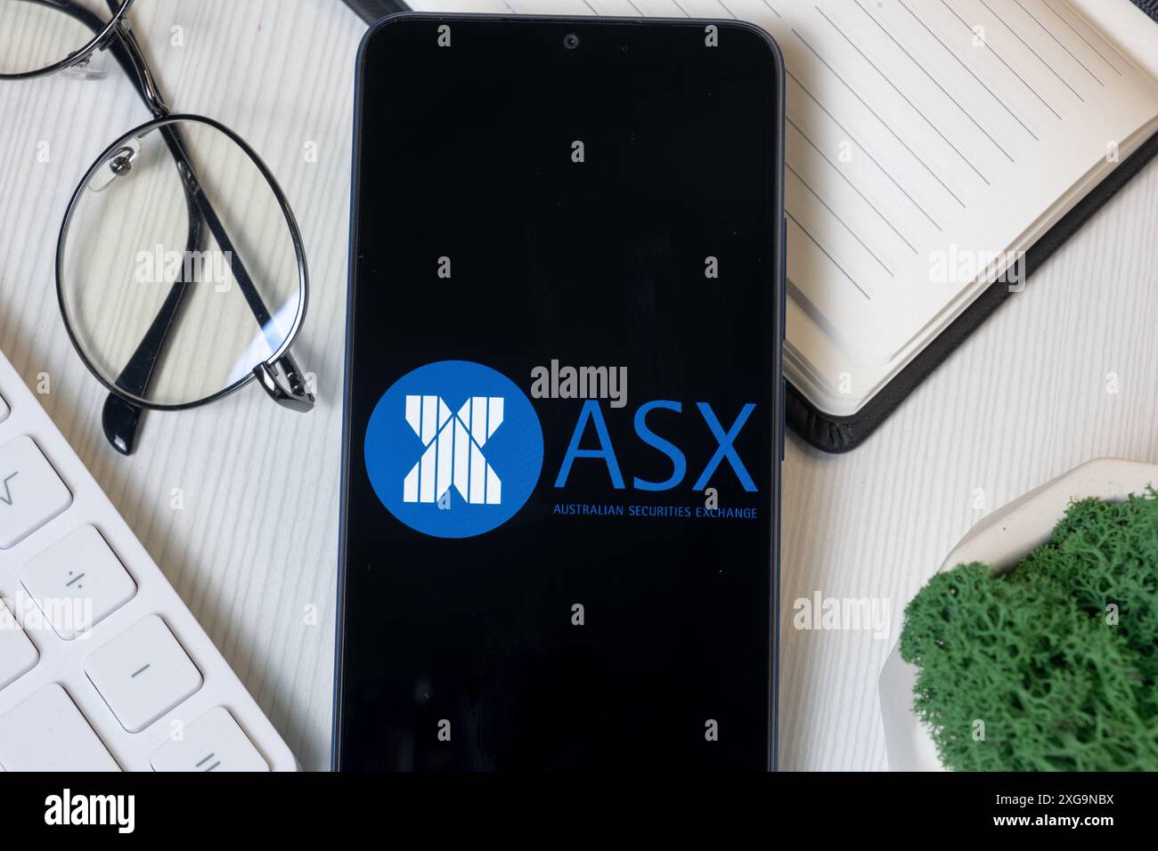 New York, USA - 1 June 2024: ASX Logo on Phone Screen, Australian ...