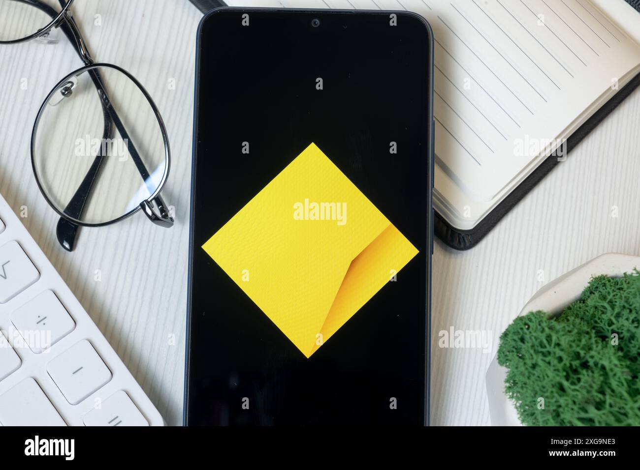 New York, USA - 1 June 2024: Commonwealth Bank Logo on Phone Screen ...