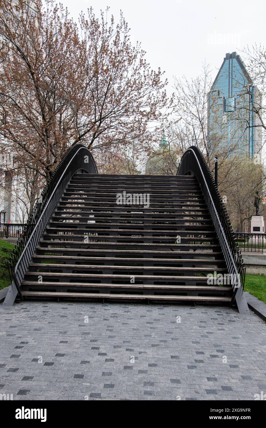 Stairs at Dorchester Square in downtown Montreal, Quebec, Canada Stock ...