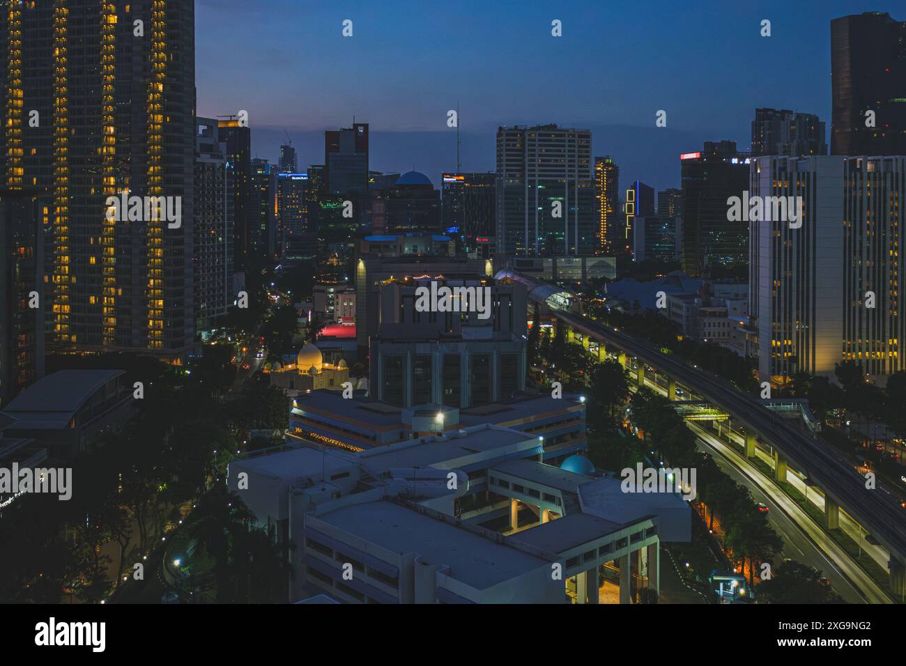 Aerial twilight photo showcases tower hi-res stock photography and images - Alamy
